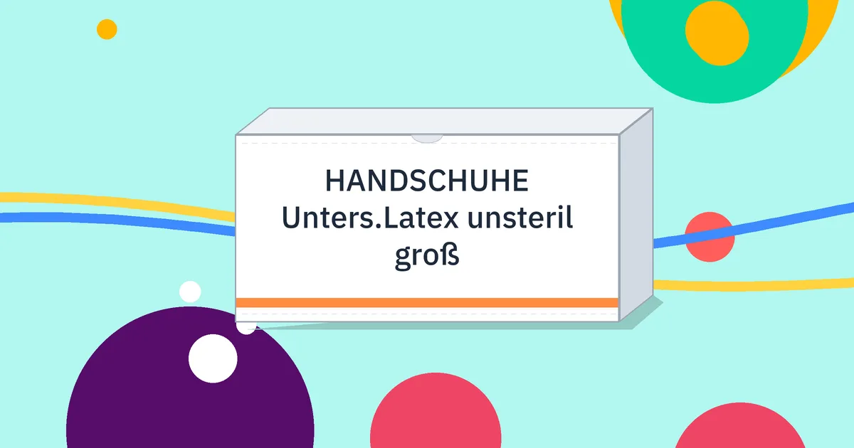 Symbolbild: Packung mit der Aufschrift HANDSCHUHE Unters.Latex unsteril groß (PZN 07358667) – Verfügbarkeit und Bezug in Apotheken in Frankfurt am Main