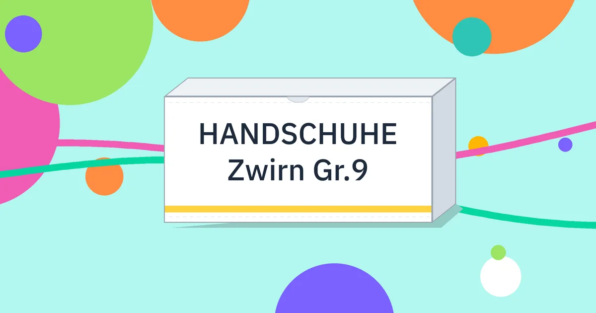 Symbolbild: Packung mit der Aufschrift HANDSCHUHE Zwirn Gr.9 (PZN 02690032) – Verfügbarkeit und Bezug in Apotheken in Frankfurt am Main