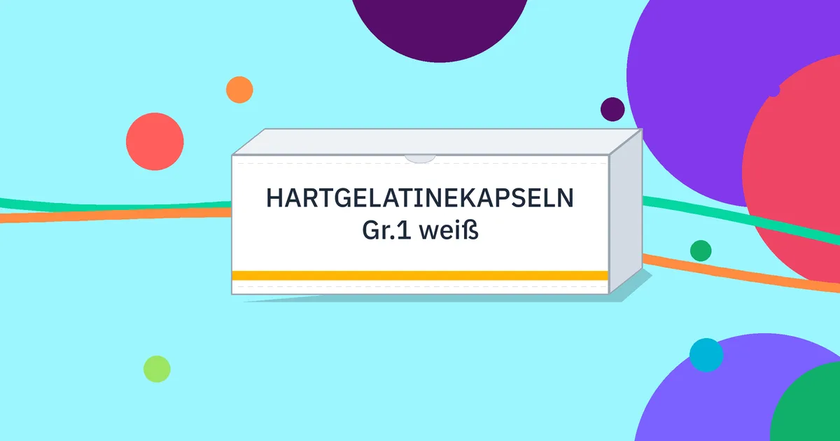 Symbolbild: Packung mit der Aufschrift HARTGELATINEKAPSELN Gr.1 weiß (PZN 16122805) – Verfügbarkeit und Bezug in Apotheken in Frankfurt am Main
