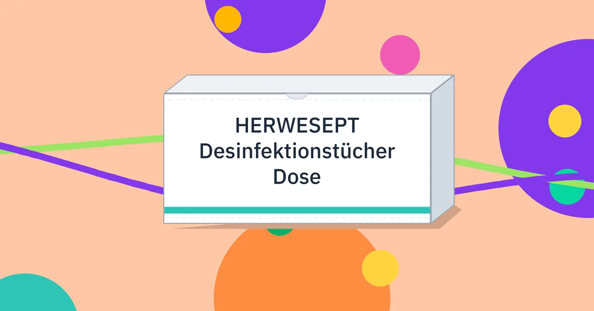 Symbolbild: Packung mit der Aufschrift HERWESEPT Desinfektionstücher Dose (PZN 13353415) – Verfügbarkeit und Bezug in Apotheken in Frankfurt am Main