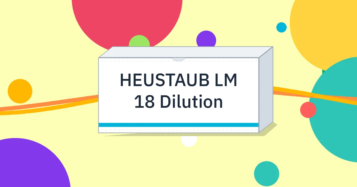 Symbolbild: Packung mit der Aufschrift HEUSTAUB LM 18 Dilution (PZN 12888410) – Verfügbarkeit und Bezug in Apotheken in Frankfurt am Main