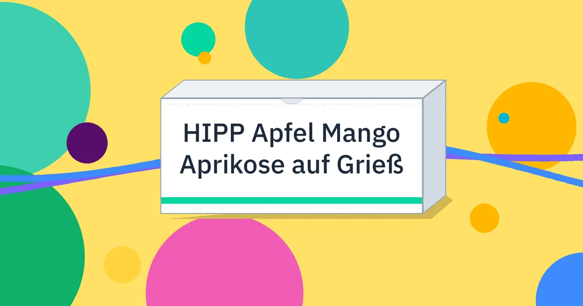 Symbolbild: Packung mit der Aufschrift HIPP Apfel Mango Aprikose auf Grieß (PZN 18839329) – Verfügbarkeit und Bezug in Apotheken in Frankfurt am Main