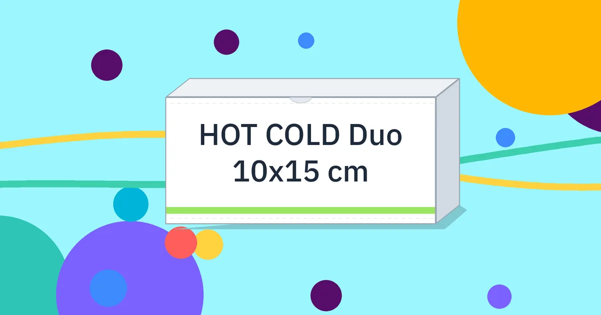Symbolbild: Packung mit der Aufschrift HOT COLD Duo 10x15 cm (PZN 07631123) – Verfügbarkeit und Bezug in Apotheken in Frankfurt am Main