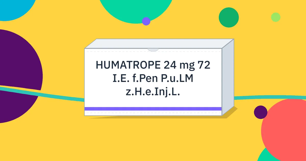 Symbolbild: Packung mit der Aufschrift HUMATROPE 24 mg 72 I.E. f.Pen P.u.LM z.H.e.Inj.L. (PZN 15579135) – Verfügbarkeit und Bezug in Apotheken in Frankfurt am Main