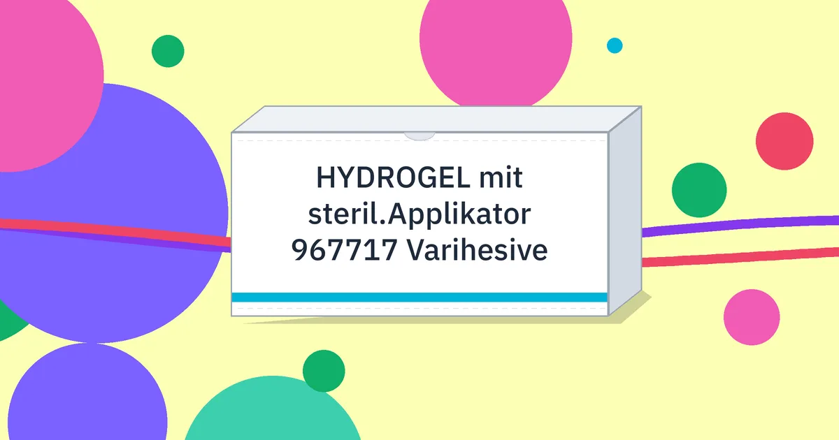 Symbolbild: Packung mit der Aufschrift HYDROGEL mit steril.Applikator 967717 Varihesive (PZN 09335587) – Verfügbarkeit und Bezug in Apotheken in Frankfurt am Main