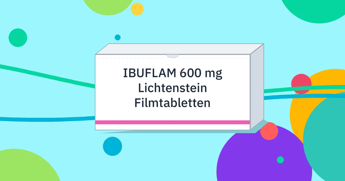 Symbolbild: Packung mit der Aufschrift IBUFLAM 600 mg Lichtenstein Filmtabletten (PZN 06313409) – Verfügbarkeit und Bezug in Apotheken in Frankfurt am Main