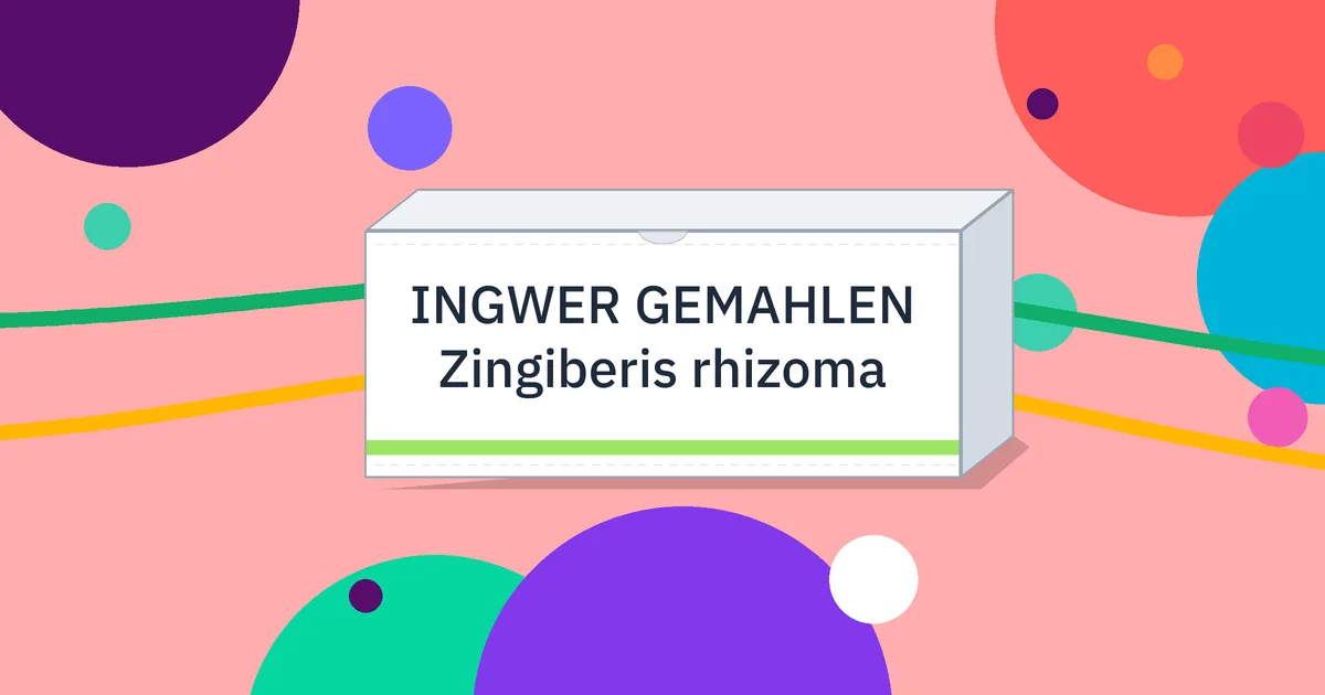 Symbolbild: Packung mit der Aufschrift INGWER GEMAHLEN Zingiberis rhizoma (PZN 20948853) – Verfügbarkeit und Bezug in Apotheken in Frankfurt am Main