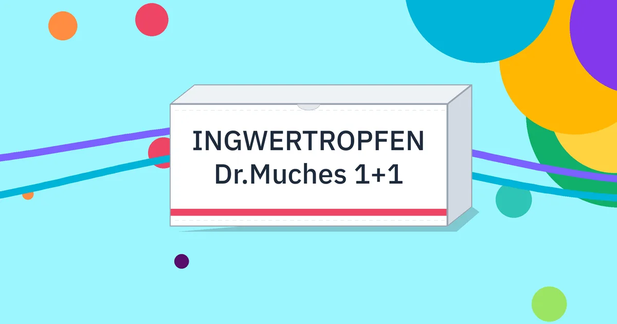 Symbolbild: Packung mit der Aufschrift INGWERTROPFEN Dr.Muches 1+1 (PZN 13986557) – Verfügbarkeit und Bezug in Apotheken in Frankfurt am Main