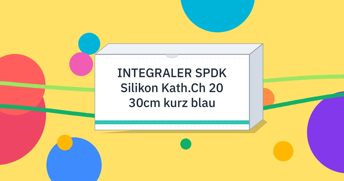 Symbolbild: Packung mit der Aufschrift INTEGRALER SPDK Silikon Kath.Ch 20 30cm kurz blau (PZN 16825381) – Verfügbarkeit und Bezug in Apotheken in Frankfurt am Main