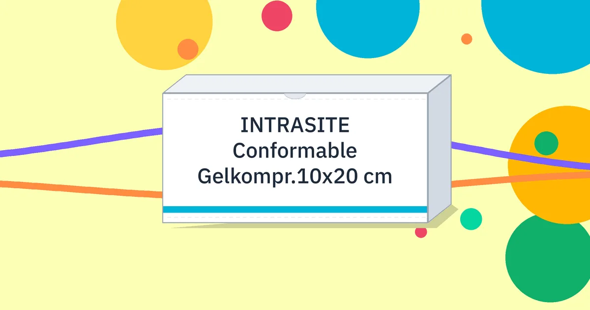 Symbolbild: Packung mit der Aufschrift INTRASITE Conformable Gelkompr.10x20 cm (PZN 09252068) – Verfügbarkeit und Bezug in Apotheken in Frankfurt am Main