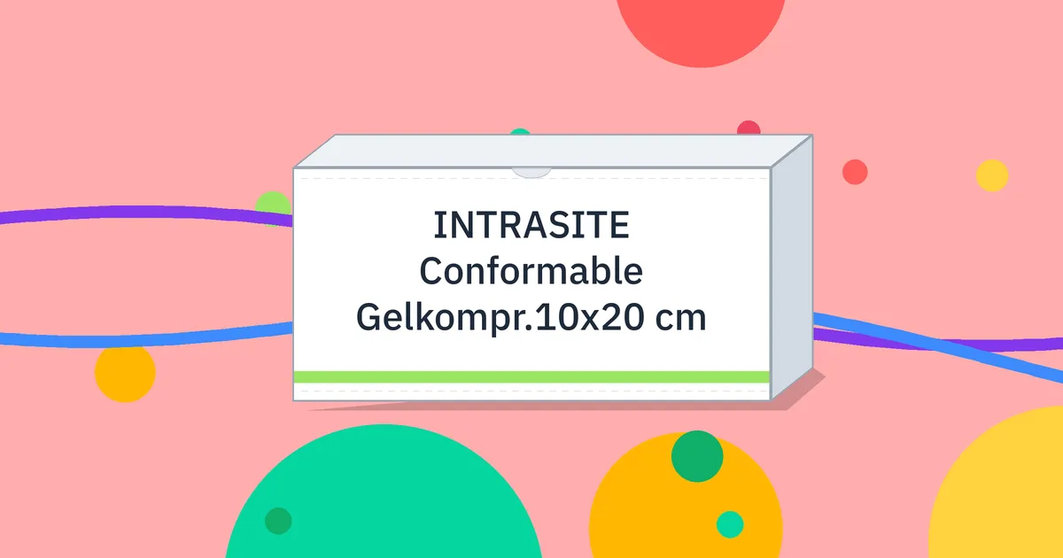 Symbolbild: Packung mit der Aufschrift INTRASITE Conformable Gelkompr.10x20 cm (PZN 19835894) – Verfügbarkeit und Bezug in Apotheken in Frankfurt am Main