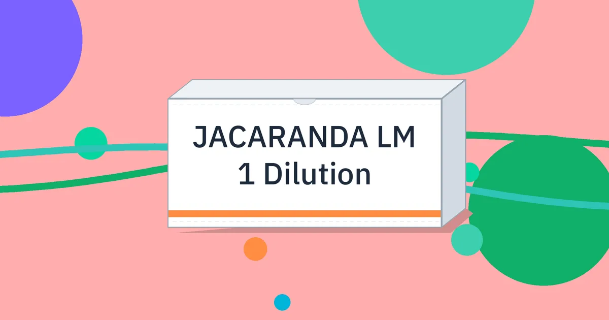 Symbolbild: Packung mit der Aufschrift JACARANDA LM 1 Dilution (PZN 13561266) – Verfügbarkeit und Bezug in Apotheken in Frankfurt am Main