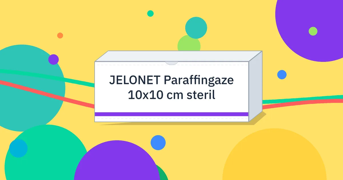 Symbolbild: Packung mit der Aufschrift JELONET Paraffingaze 10x10 cm steril (PZN 19701484) – Verfügbarkeit und Bezug in Apotheken in Frankfurt am Main