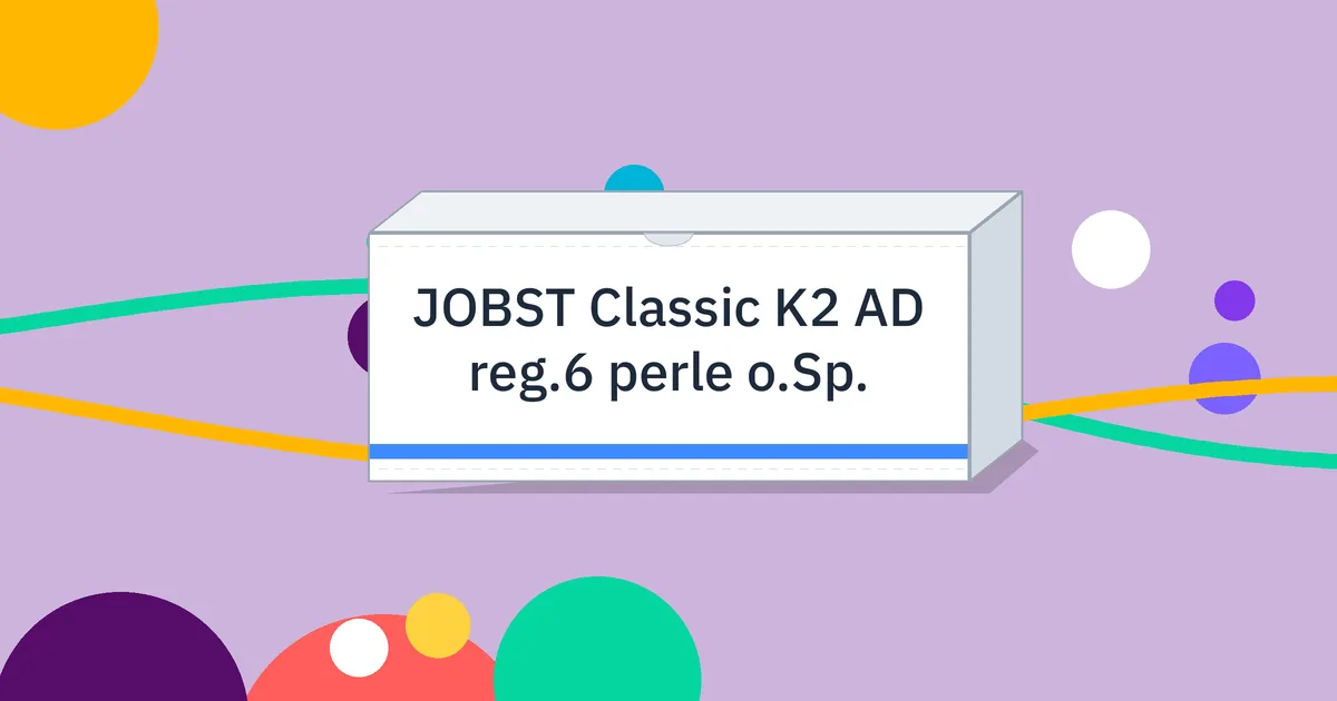 Symbolbild: Packung mit der Aufschrift JOBST Classic K2 AD reg.6 perle o.Sp. (PZN 11269231) – Verfügbarkeit und Bezug in Apotheken in Frankfurt am Main