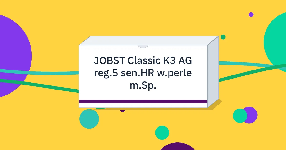Symbolbild: Packung mit der Aufschrift JOBST Classic K3 AG reg.5 sen.HR w.perle m.Sp. (PZN 17957707) – Verfügbarkeit und Bezug in Apotheken in Frankfurt am Main
