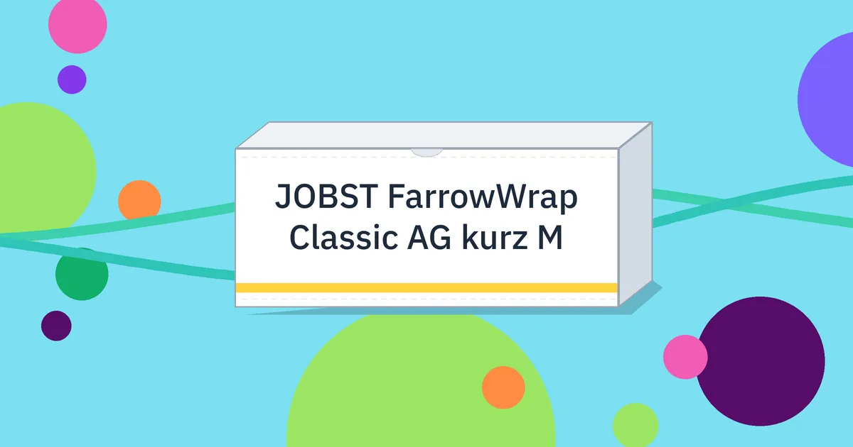 Symbolbild: Packung mit der Aufschrift JOBST FarrowWrap Classic AG kurz M (PZN 13869774) – Verfügbarkeit und Bezug in Apotheken in Frankfurt am Main