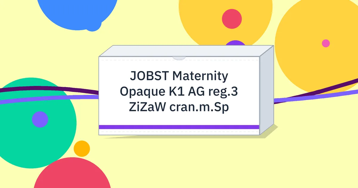 Symbolbild: Packung mit der Aufschrift JOBST Maternity Opaque K1 AG reg.3 ZiZaW cran.m.Sp (PZN 15857143) – Verfügbarkeit und Bezug in Apotheken in Frankfurt am Main