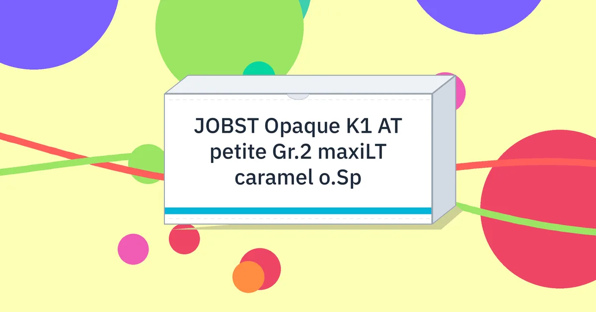 Symbolbild: Packung mit der Aufschrift JOBST Opaque K1 AT petite Gr.2 maxiLT caramel o.Sp (PZN 13103121) – Verfügbarkeit und Bezug in Apotheken in Frankfurt am Main
