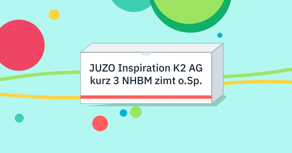 Symbolbild: Packung mit der Aufschrift JUZO Inspiration K2 AG kurz 3 NHBM zimt o.Sp. (PZN 14948754) – Verfügbarkeit und Bezug in Apotheken in Frankfurt am Main