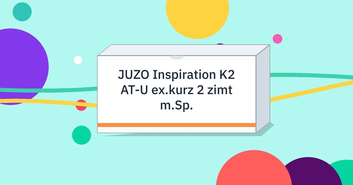 Symbolbild: Packung mit der Aufschrift JUZO Inspiration K2 AT-U ex.kurz 2 zimt m.Sp. (PZN 14929998) – Verfügbarkeit und Bezug in Apotheken in Frankfurt am Main