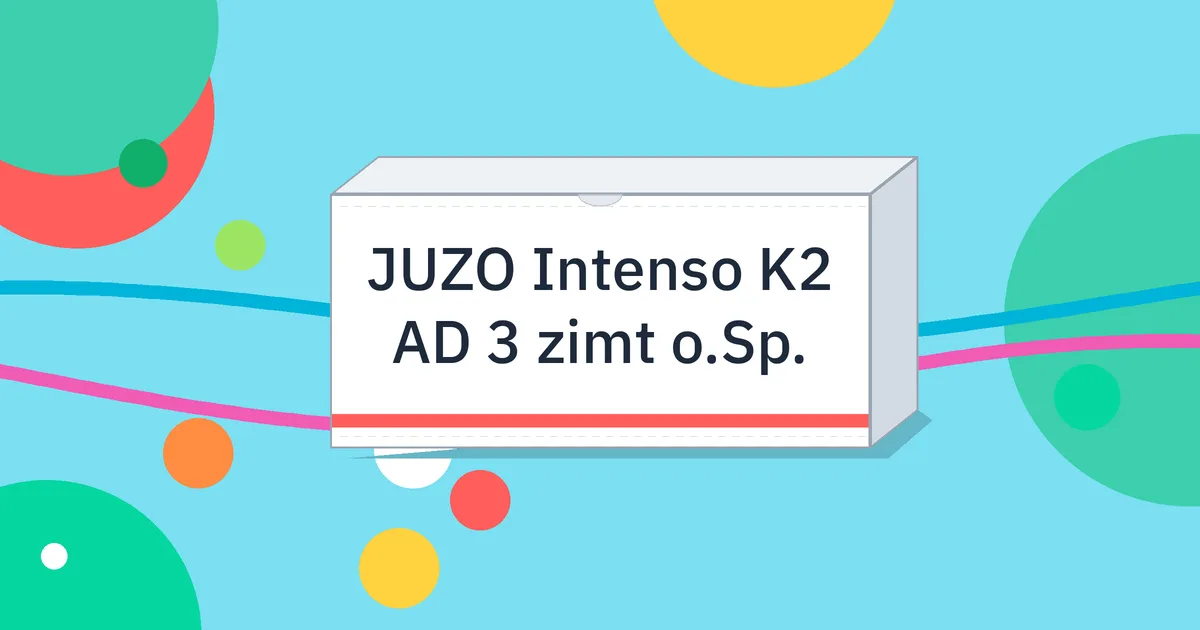 Symbolbild: Packung mit der Aufschrift JUZO Intenso K2 AD 3 zimt o.Sp. (PZN 18616782) – Verfügbarkeit und Bezug in Apotheken in Frankfurt am Main