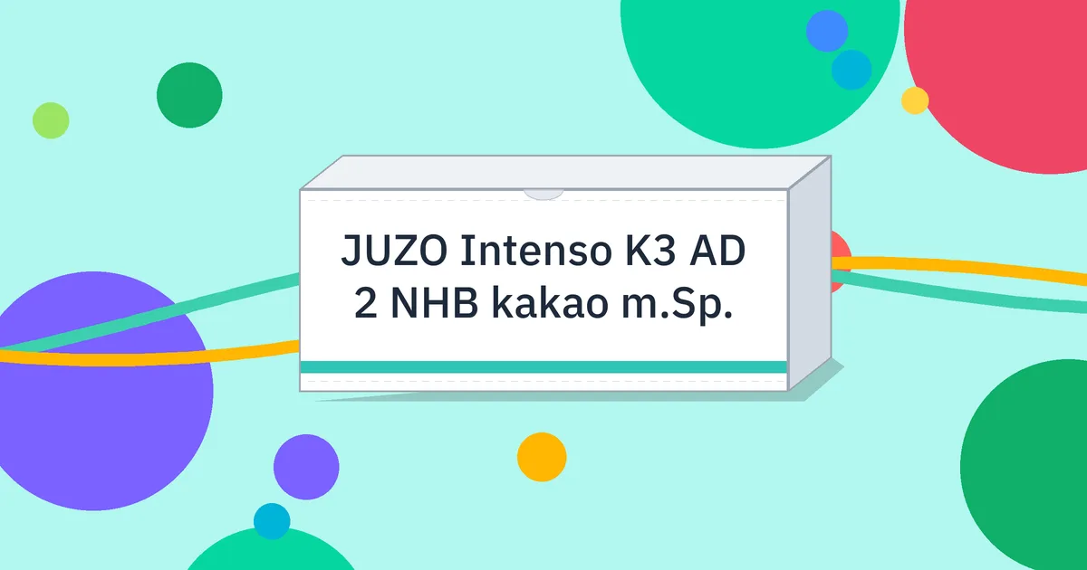 Symbolbild: Packung mit der Aufschrift JUZO Intenso K3 AD 2 NHB kakao m.Sp. (PZN 18631161) – Verfügbarkeit und Bezug in Apotheken in Frankfurt am Main