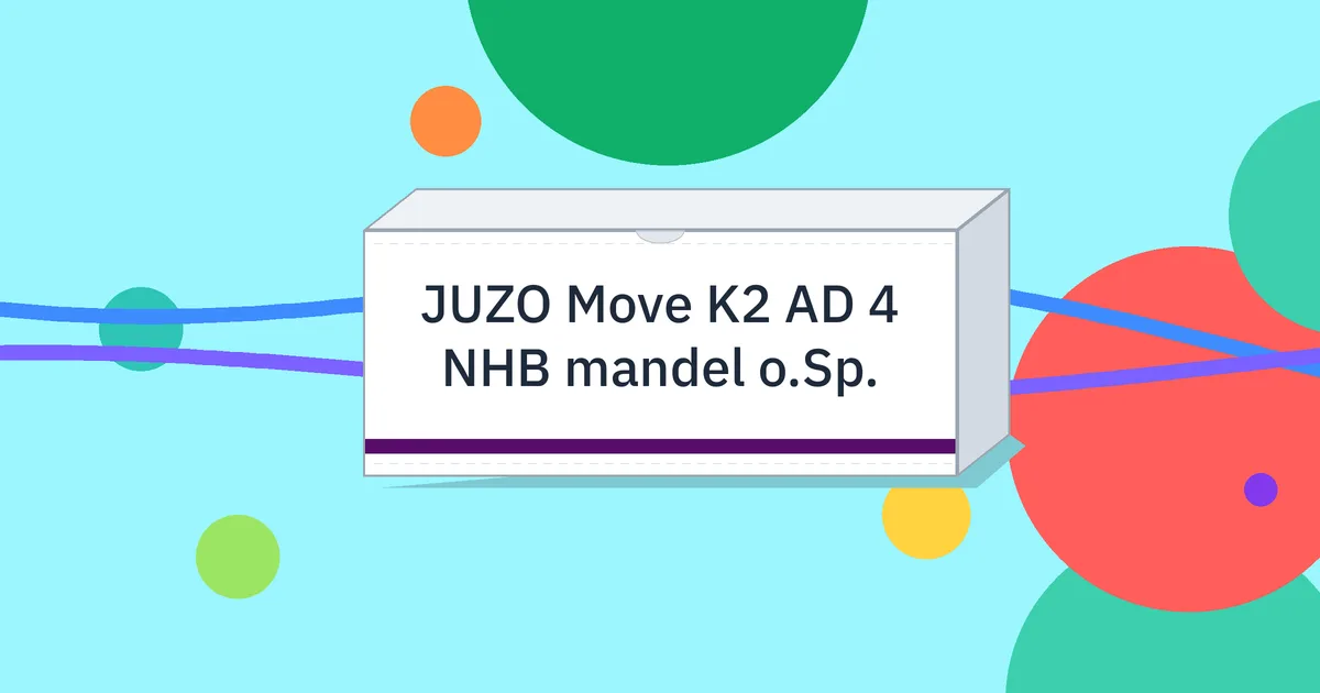 Symbolbild: Packung mit der Aufschrift JUZO Move K2 AD 4 NHB mandel o.Sp. (PZN 16341275) – Verfügbarkeit und Bezug in Apotheken in Frankfurt am Main