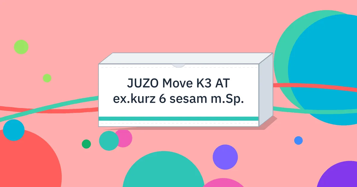 Symbolbild: Packung mit der Aufschrift JUZO Move K3 AT ex.kurz 6 sesam m.Sp. (PZN 20680072) – Verfügbarkeit und Bezug in Apotheken in Frankfurt am Main