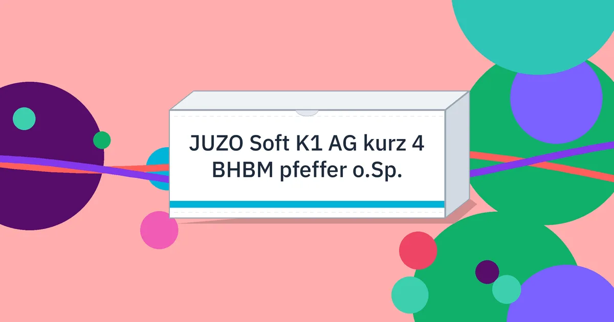 Symbolbild: Packung mit der Aufschrift JUZO Soft K1 AG kurz 4 BHBM pfeffer o.Sp. (PZN 14857448) – Verfügbarkeit und Bezug in Apotheken in Frankfurt am Main