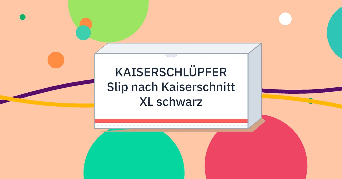 Symbolbild: Packung mit der Aufschrift KAISERSCHLÜPFER Slip nach Kaiserschnitt XL schwarz (PZN 16127553) – Verfügbarkeit und Bezug in Apotheken in Frankfurt am Main