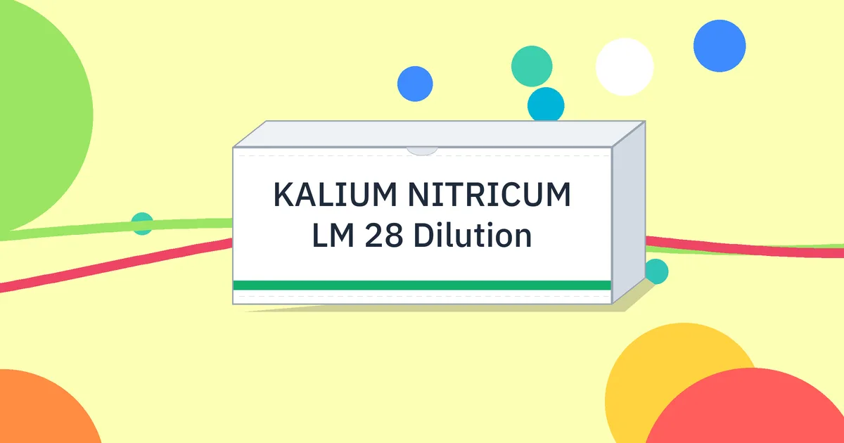 Symbolbild: Packung mit der Aufschrift KALIUM NITRICUM LM 28 Dilution (PZN 12923388) – Verfügbarkeit und Bezug in Apotheken in Frankfurt am Main