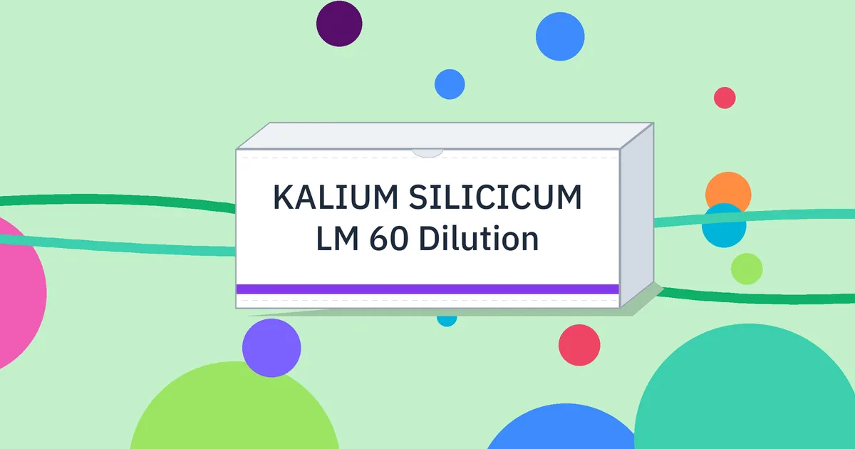 Symbolbild: Packung mit der Aufschrift KALIUM SILICICUM LM 60 Dilution (PZN 12926151) – Verfügbarkeit und Bezug in Apotheken in Frankfurt am Main