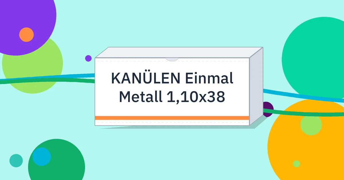 Symbolbild: Packung mit der Aufschrift KANÜLEN Einmal Metall 1,10x38 (PZN 01964823) – Verfügbarkeit und Bezug in Apotheken in Frankfurt am Main