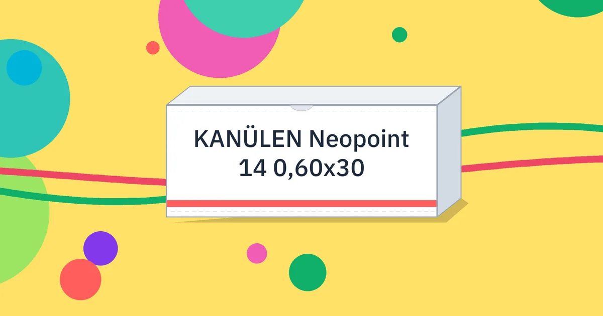 Symbolbild: Packung mit der Aufschrift KANÜLEN Neopoint 14 0,60x30 (PZN 04399329) – Verfügbarkeit und Bezug in Apotheken in Frankfurt am Main