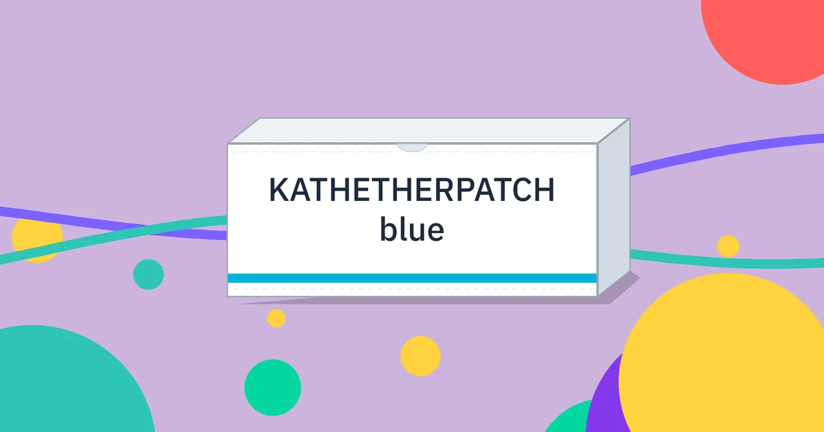Symbolbild: Packung mit der Aufschrift KATHETHERPATCH blue (PZN 19866937) – Verfügbarkeit und Bezug in Apotheken in Frankfurt am Main