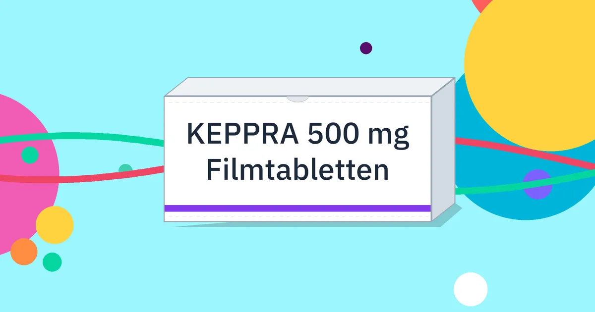 Symbolbild: Packung mit der Aufschrift KEPPRA 500 mg Filmtabletten (PZN 19196543) – Verfügbarkeit und Bezug in Apotheken in Frankfurt am Main