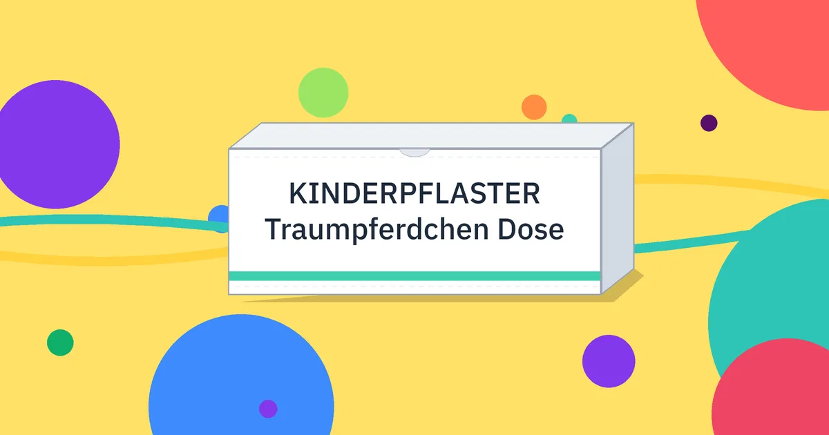 Symbolbild: Packung mit der Aufschrift KINDERPFLASTER Traumpferdchen Dose (PZN 09078015) – Verfügbarkeit und Bezug in Apotheken in Frankfurt am Main