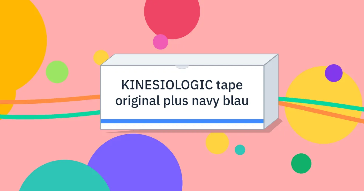 Symbolbild: Packung mit der Aufschrift KINESIOLOGIC tape original plus navy blau (PZN 10143893) – Verfügbarkeit und Bezug in Apotheken in Frankfurt am Main
