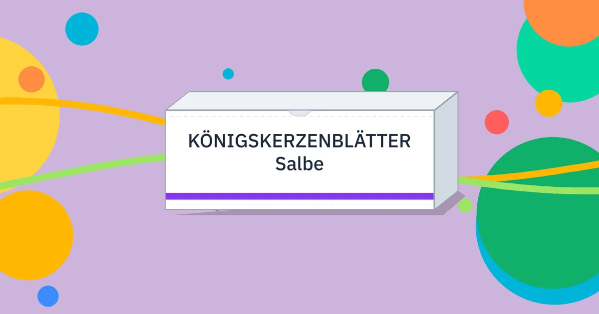 Symbolbild: Packung mit der Aufschrift KÖNIGSKERZENBLÄTTER Salbe (PZN 17377341) – Verfügbarkeit und Bezug in Apotheken in Frankfurt am Main