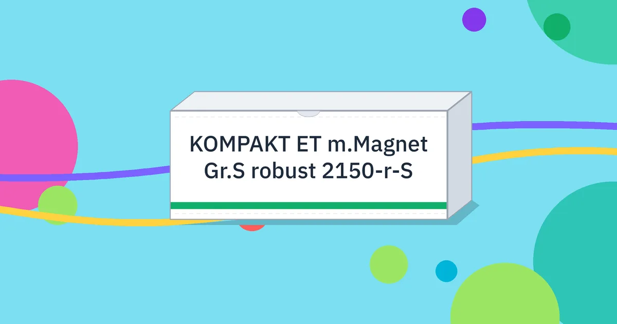 Symbolbild: Packung mit der Aufschrift KOMPAKT ET m.Magnet Gr.S robust 2150-r-S (PZN 09170376) – Verfügbarkeit und Bezug in Apotheken in Frankfurt am Main