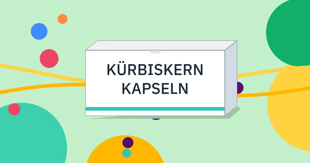 Symbolbild: Packung mit der Aufschrift KÜRBISKERN KAPSELN (PZN 07749474) – Verfügbarkeit und Bezug in Apotheken in Frankfurt am Main