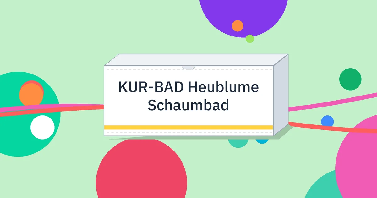 Symbolbild: Packung mit der Aufschrift KUR-BAD Heublume Schaumbad (PZN 14263335) – Verfügbarkeit und Bezug in Apotheken in Frankfurt am Main