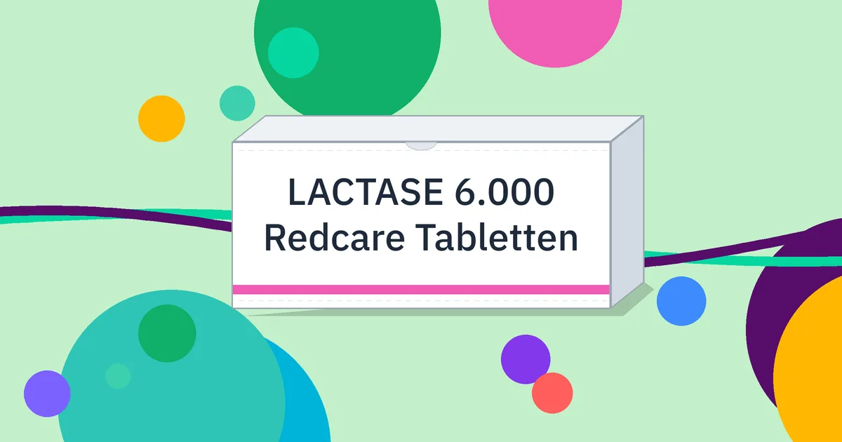 Symbolbild: Packung mit der Aufschrift LACTASE 6.000 Redcare Tabletten (PZN 17396717) – Verfügbarkeit und Bezug in Apotheken in Frankfurt am Main