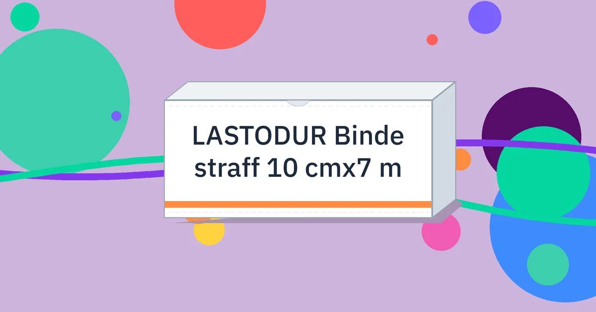 Symbolbild: Packung mit der Aufschrift LASTODUR Binde straff 10 cmx7 m (PZN 13744446) – Verfügbarkeit und Bezug in Apotheken in Frankfurt am Main