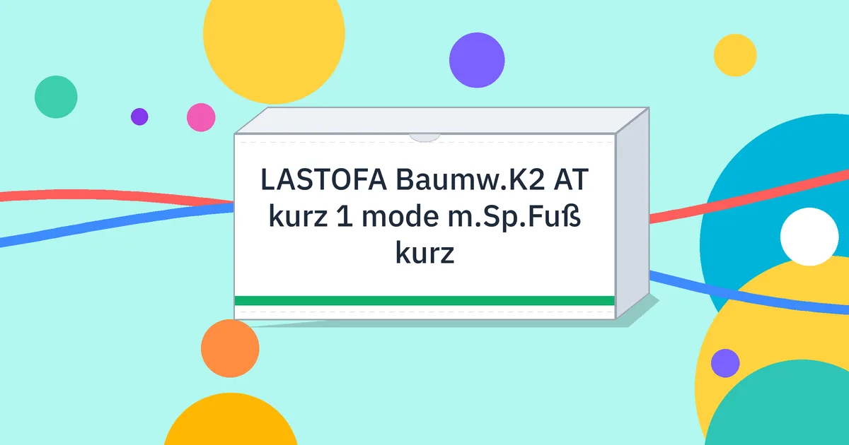 Symbolbild: Packung mit der Aufschrift LASTOFA Baumw.K2 AT kurz 1 mode m.Sp.Fuß kurz (PZN 01951766) – Verfügbarkeit und Bezug in Apotheken in Frankfurt am Main