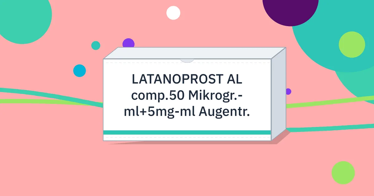 Symbolbild: Packung mit der Aufschrift LATANOPROST AL comp.50 Mikrogr.-ml+5mg-ml Augentr. (PZN 09297131) – Verfügbarkeit und Bezug in Apotheken in Frankfurt am Main