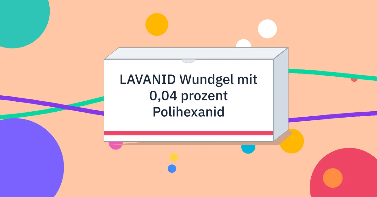 Symbolbild: Packung mit der Aufschrift LAVANID Wundgel mit 0,04 prozent Polihexanid (PZN 19214703) – Verfügbarkeit und Bezug in Apotheken in Frankfurt am Main