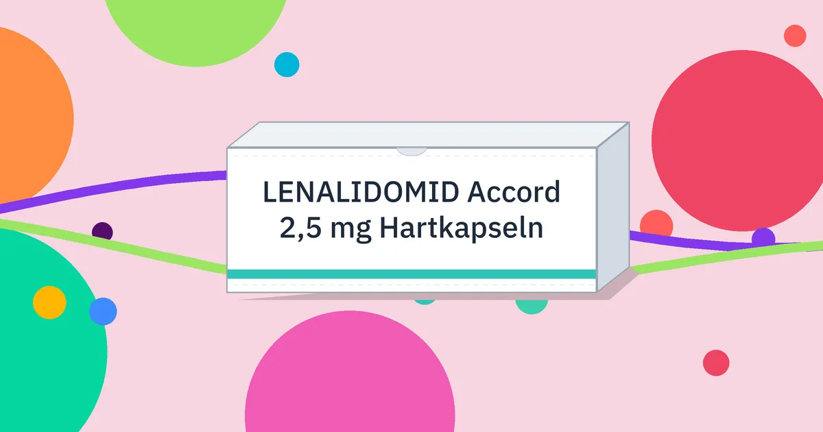 Symbolbild: Packung mit der Aufschrift LENALIDOMID Accord 2,5 mg Hartkapseln (PZN 17270956) – Verfügbarkeit und Bezug in Apotheken in Frankfurt am Main