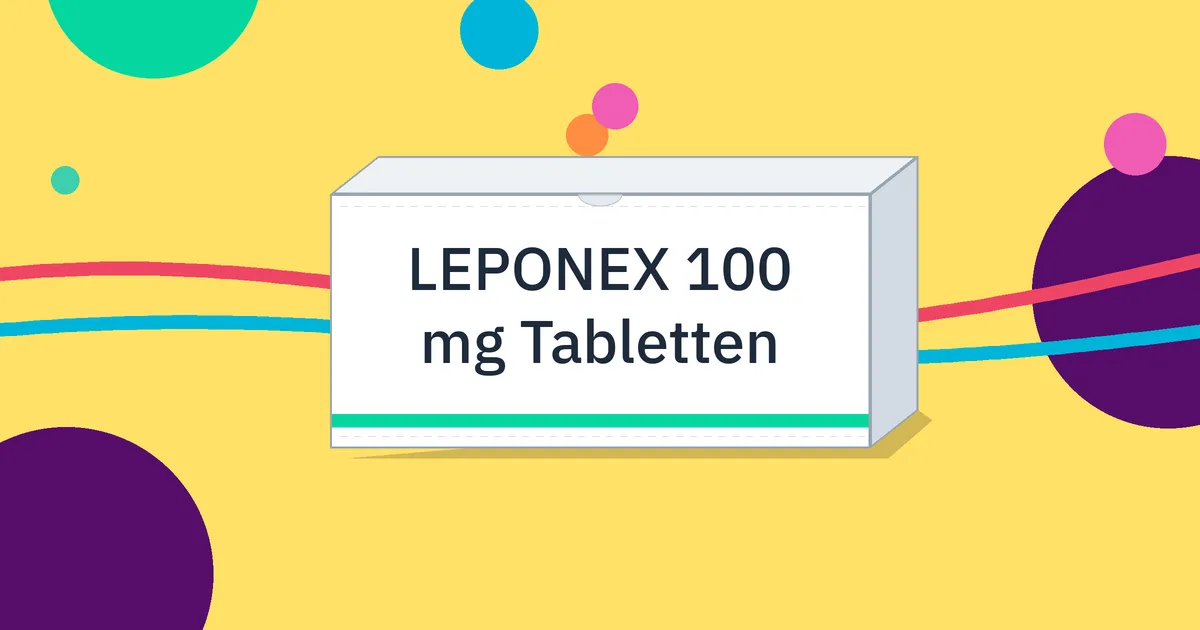Symbolbild: Packung mit der Aufschrift LEPONEX 100 mg Tabletten (PZN 06485406) – Verfügbarkeit und Bezug in Apotheken in Frankfurt am Main