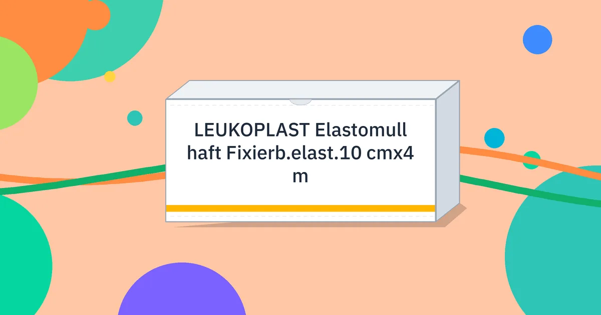Symbolbild: Packung mit der Aufschrift LEUKOPLAST Elastomull haft Fixierb.elast.10 cmx4 m (PZN 14220165) – Verfügbarkeit und Bezug in Apotheken in Frankfurt am Main